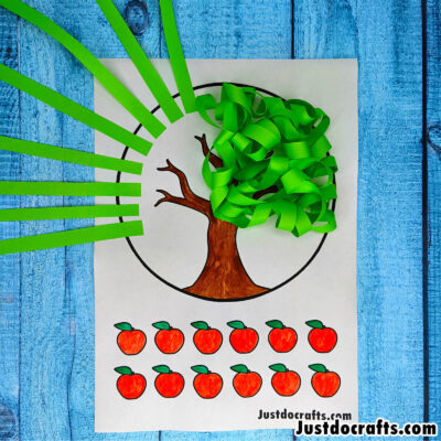 Apple Tree Paper Craft (Free PDF printable template) - Just Do Crafts