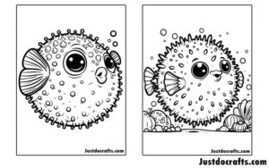 Puffer Fish Coloring Pages (Free PDF printable) - Just Do Crafts