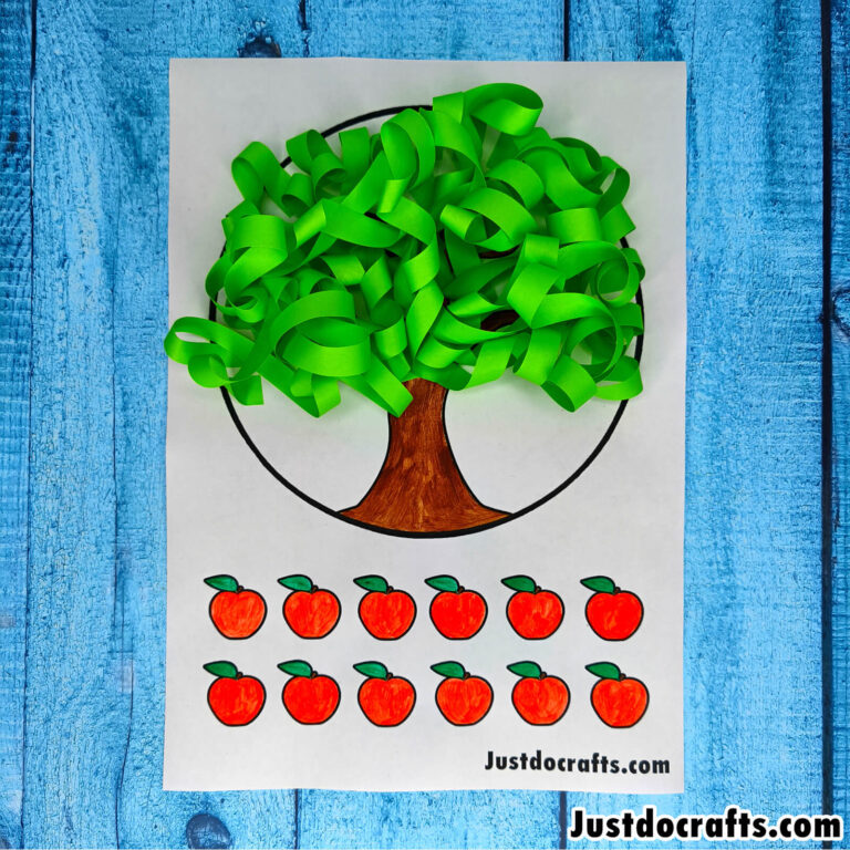 Apple Tree Paper Craft (Free PDF printable template) - Just Do Crafts