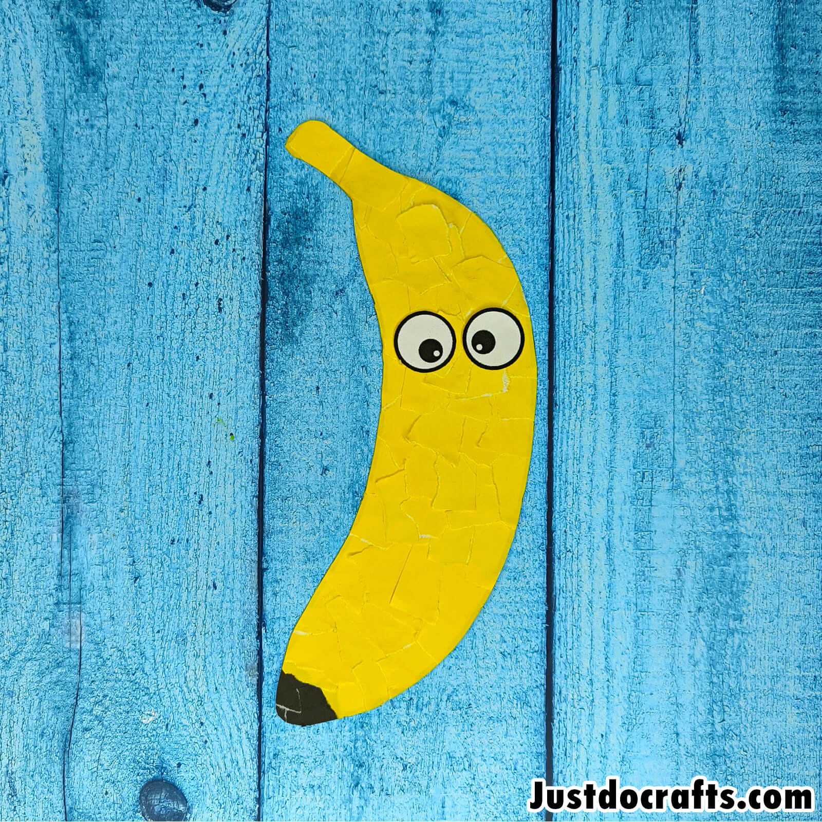 Torn Paper Banana Craft (Free PDF printable template) - Just Do Crafts