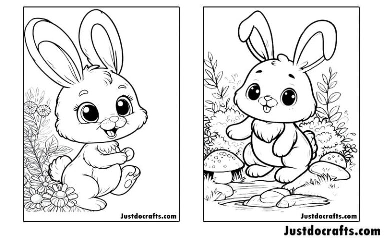 Hare Coloring Pages (Free PDF printable) - Just Do Crafts