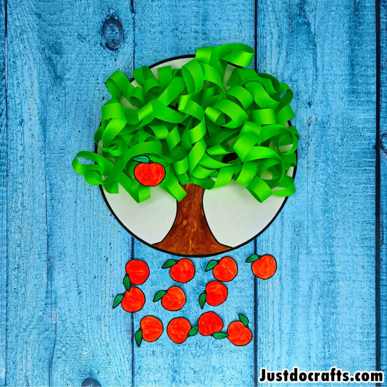 Apple Tree Paper Craft (Free PDF printable template) - Just Do Crafts