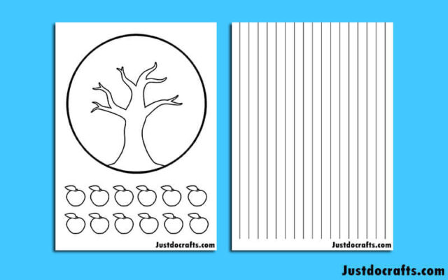 Apple Tree Paper Craft (Free PDF printable template) - Just Do Crafts