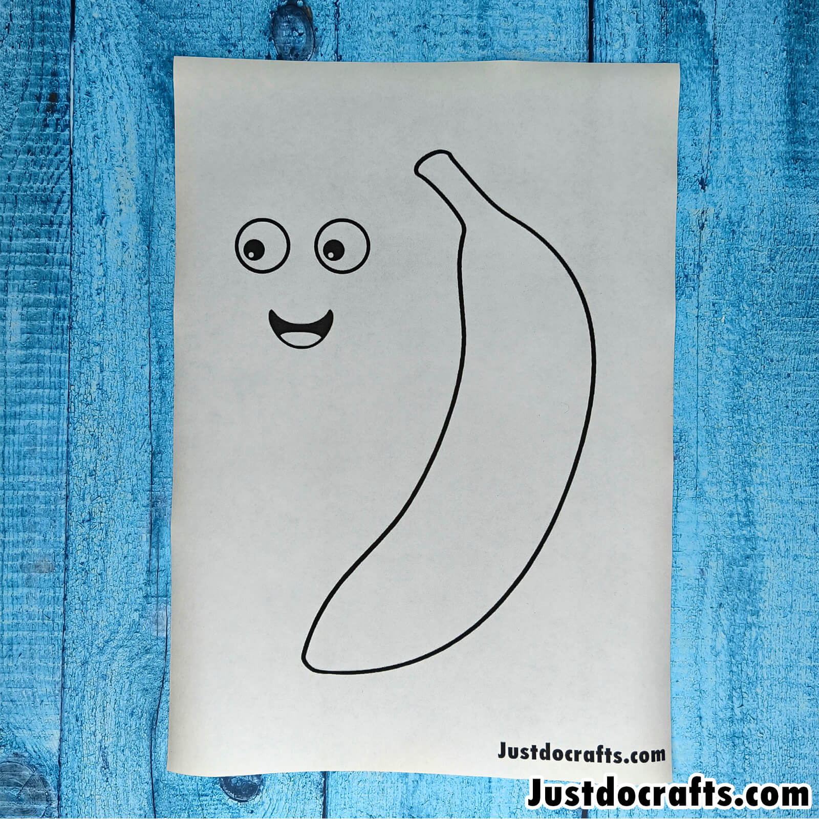 Torn Paper Banana Craft (Free PDF printable template) - Just Do Crafts