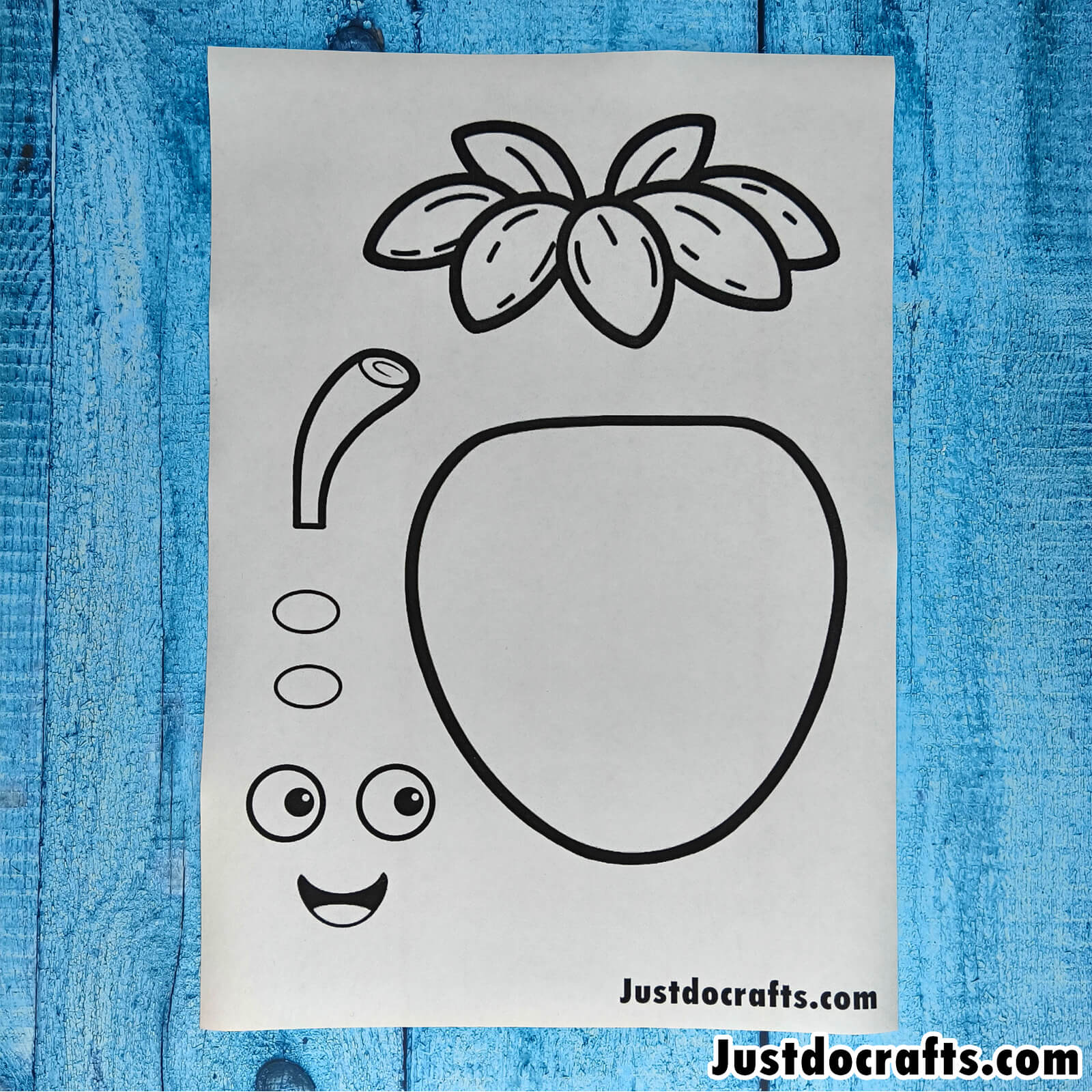 Torn Paper Strawberry Craft (Free PDF printable template) - Just Do Crafts