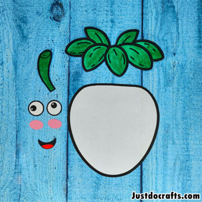 Torn Paper Strawberry Craft (Free PDF printable template) - Just Do Crafts