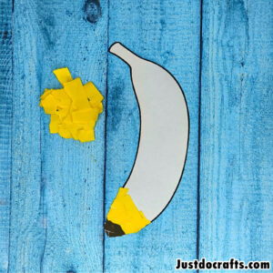 Torn Paper Banana Craft (Free PDF printable template) - Just Do Crafts