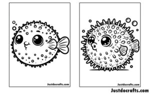 Puffer Fish Coloring Pages (Free PDF printable) - Just Do Crafts