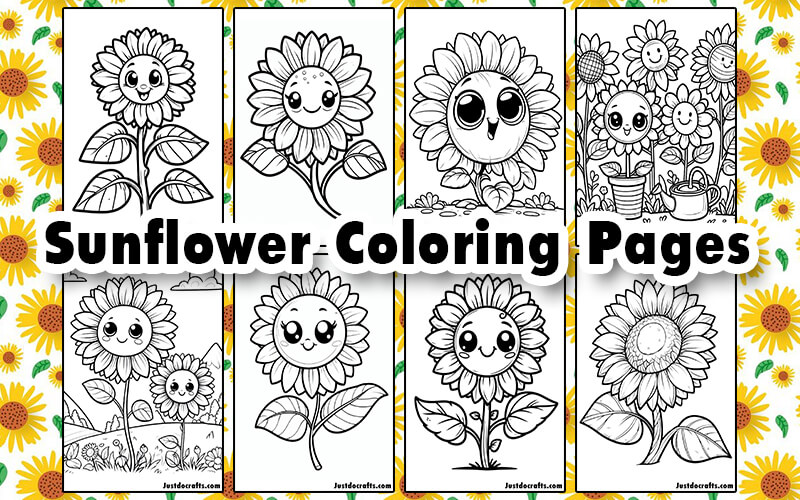 Sunflower Coloring Pages (Free PDF printable) - Just Do Crafts