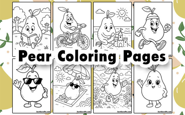 Pear Coloring Pages (Free PDF printable) - Just Do Crafts