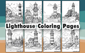 Lighthouse Coloring Pages (Free PDF printable) - Just Do Crafts
