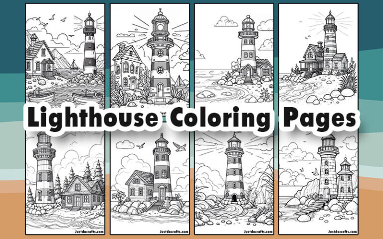Lighthouse Coloring Pages (Free PDF printable) - Just Do Crafts