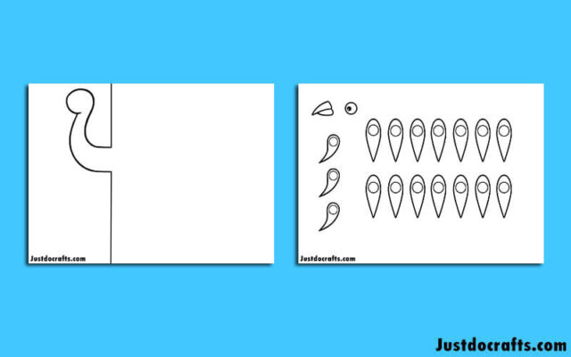 Paper Peacock Craft (Free PDF printable template) - Just Do Crafts