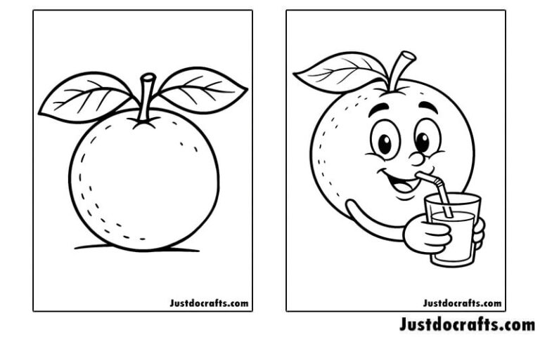 Orange Coloring Pages (Free PDF printable) - Just Do Crafts