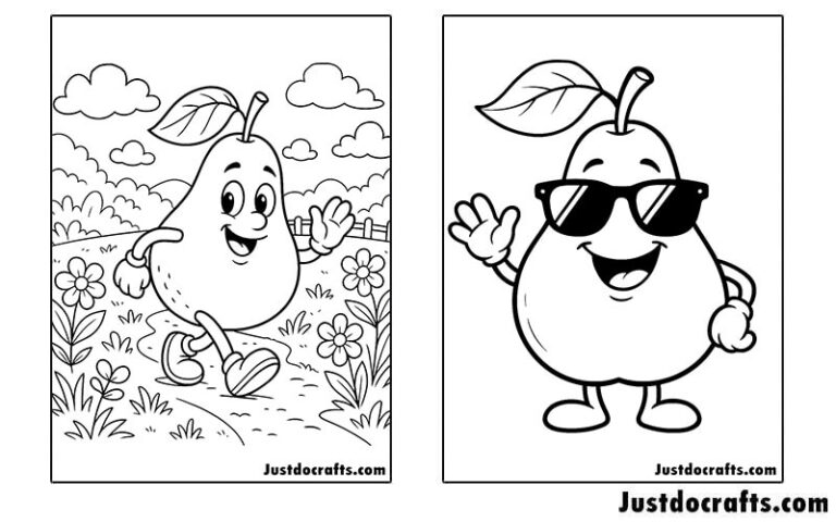 Pear Coloring Pages (Free PDF printable) - Just Do Crafts