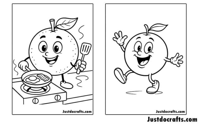 Orange Coloring Pages (Free PDF printable) - Just Do Crafts