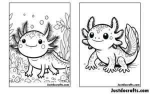 Axolotl Coloring Pages (Free PDF printable) - Just Do Crafts