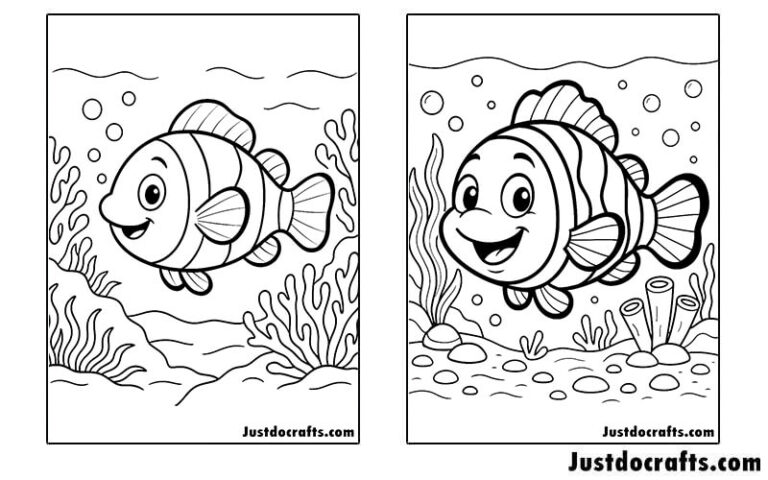 Clownfish Coloring Pages (Free PDF printable) - Just Do Crafts
