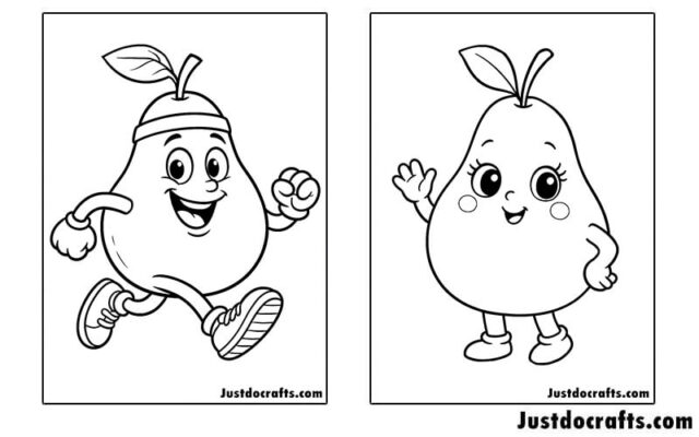 Pear Coloring Pages (Free PDF printable) - Just Do Crafts