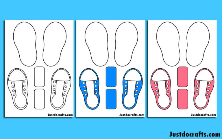 Paper Sneakers Craft with Laces (Free PDF printable template) - Just Do ...