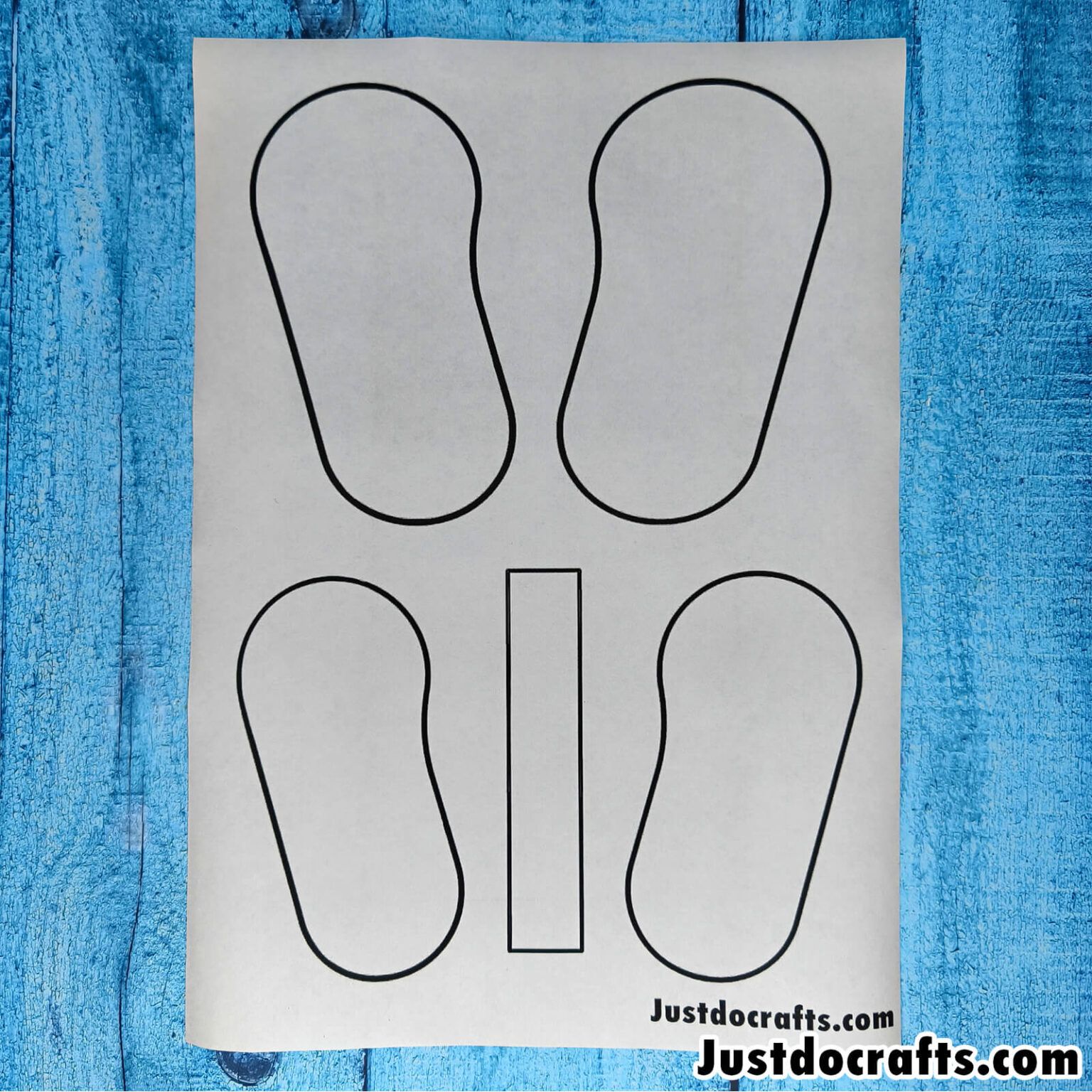 Easy Paper Slippers Craft (Free PDF printable template) - Just Do Crafts