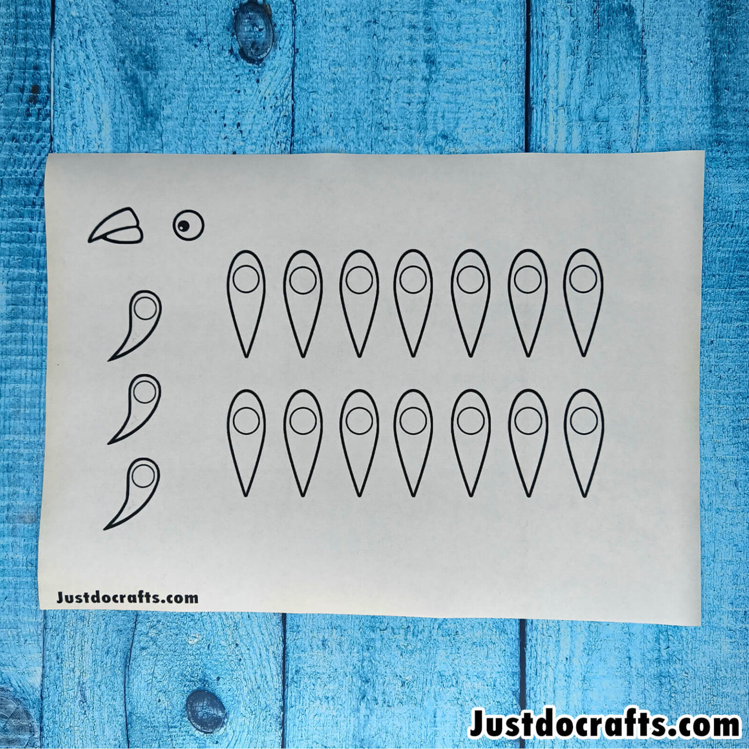 Paper Peacock Craft (Free PDF printable template) - Just Do Crafts