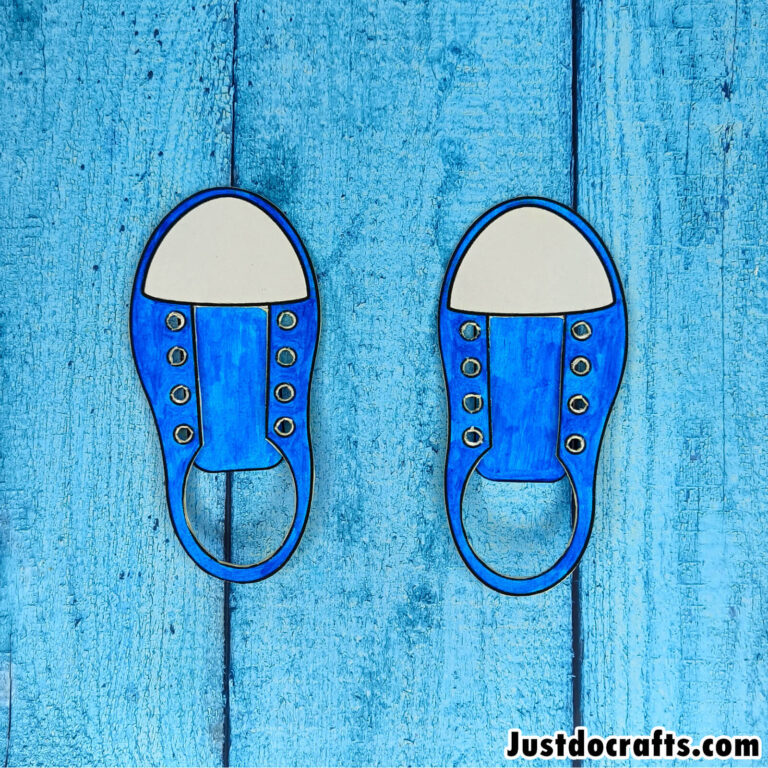 Paper Sneakers Craft with Laces (Free PDF printable template) - Just Do ...