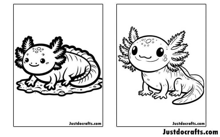 Axolotl Coloring Pages (Free PDF printable) - Just Do Crafts