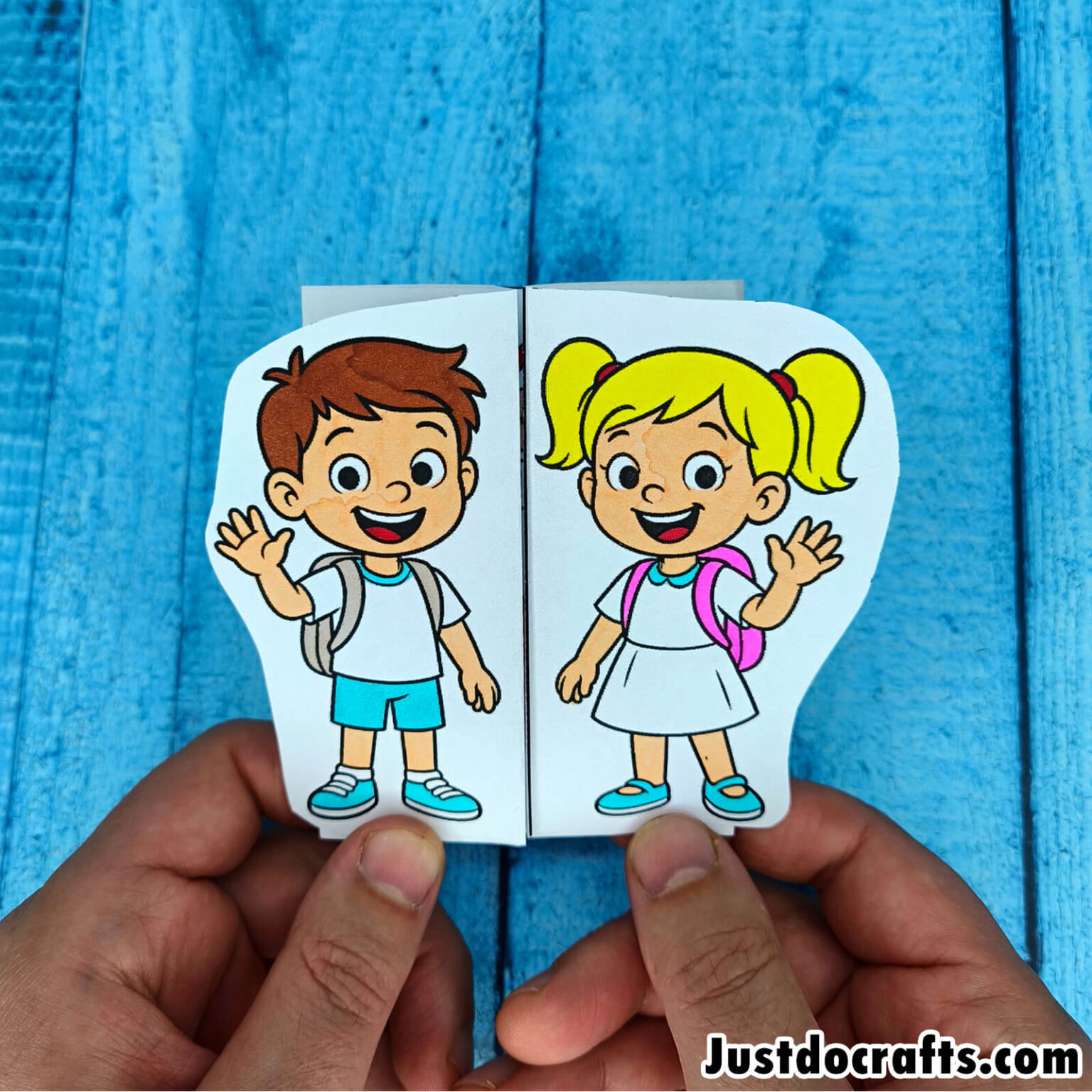 Back to School Folding Card Craft (Free PDF printable template) - Just ...