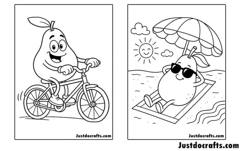 Pear Coloring Pages (Free PDF printable) - Just Do Crafts