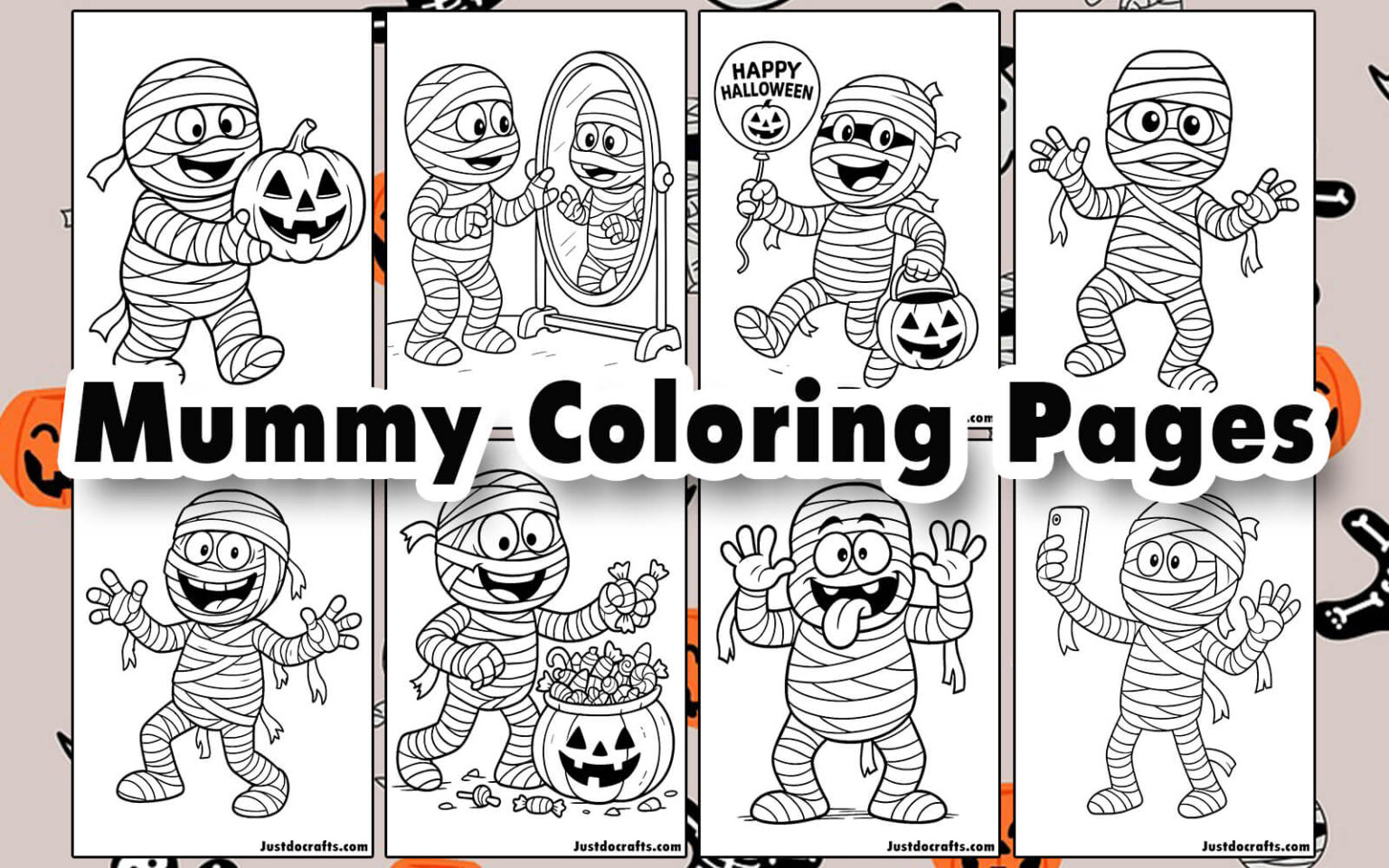 Mummy Coloring Pages (Free PDF printable) - Just Do Crafts