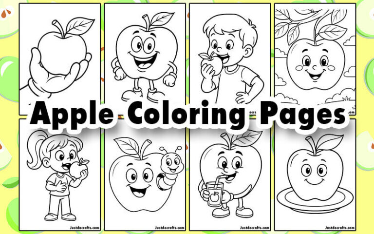 Apple Coloring Pages (Free PDF printable) - Just Do Crafts