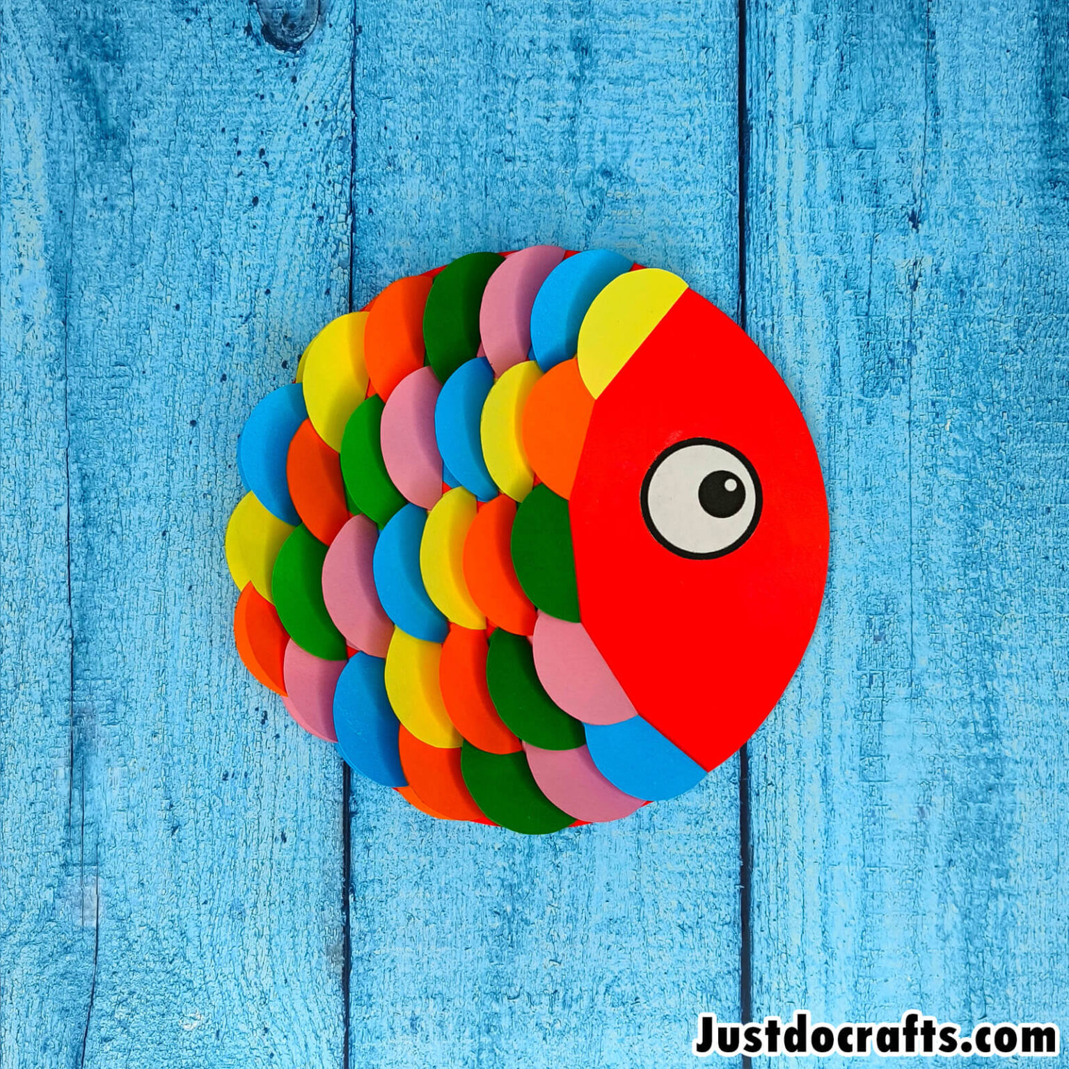 Paper Fish Craft for kids (Free PDF printable template) - Just Do Crafts