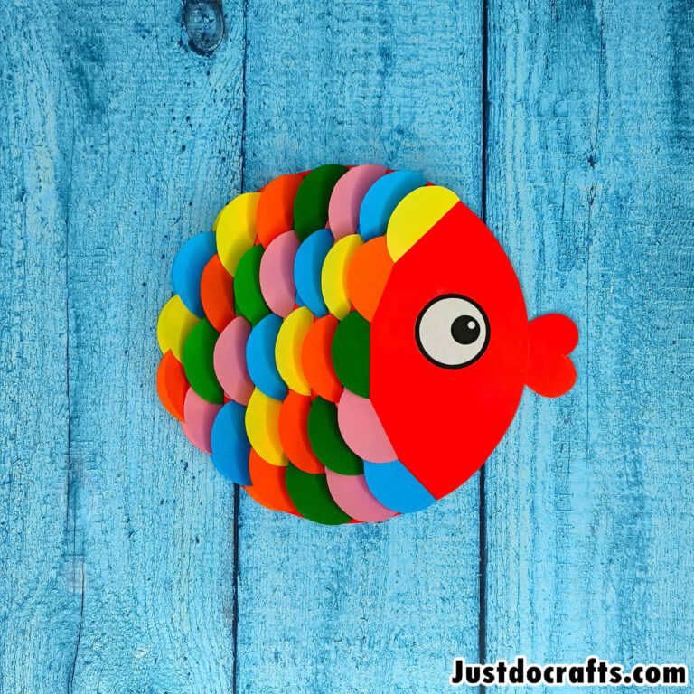 Paper Fish Craft for kids (Free PDF printable template) - Just Do Crafts