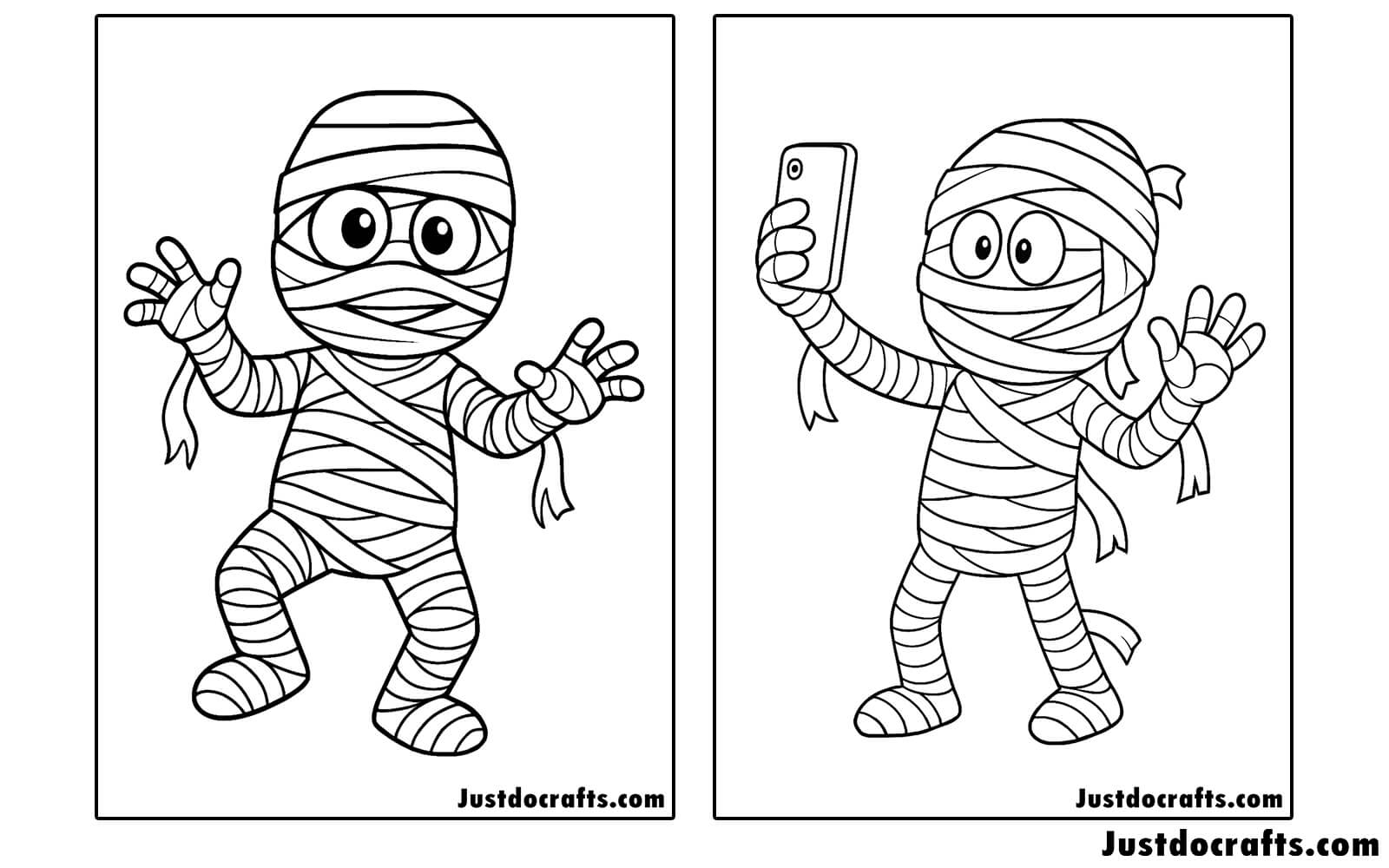 Mummy Coloring Pages (Free PDF printable) - Just Do Crafts