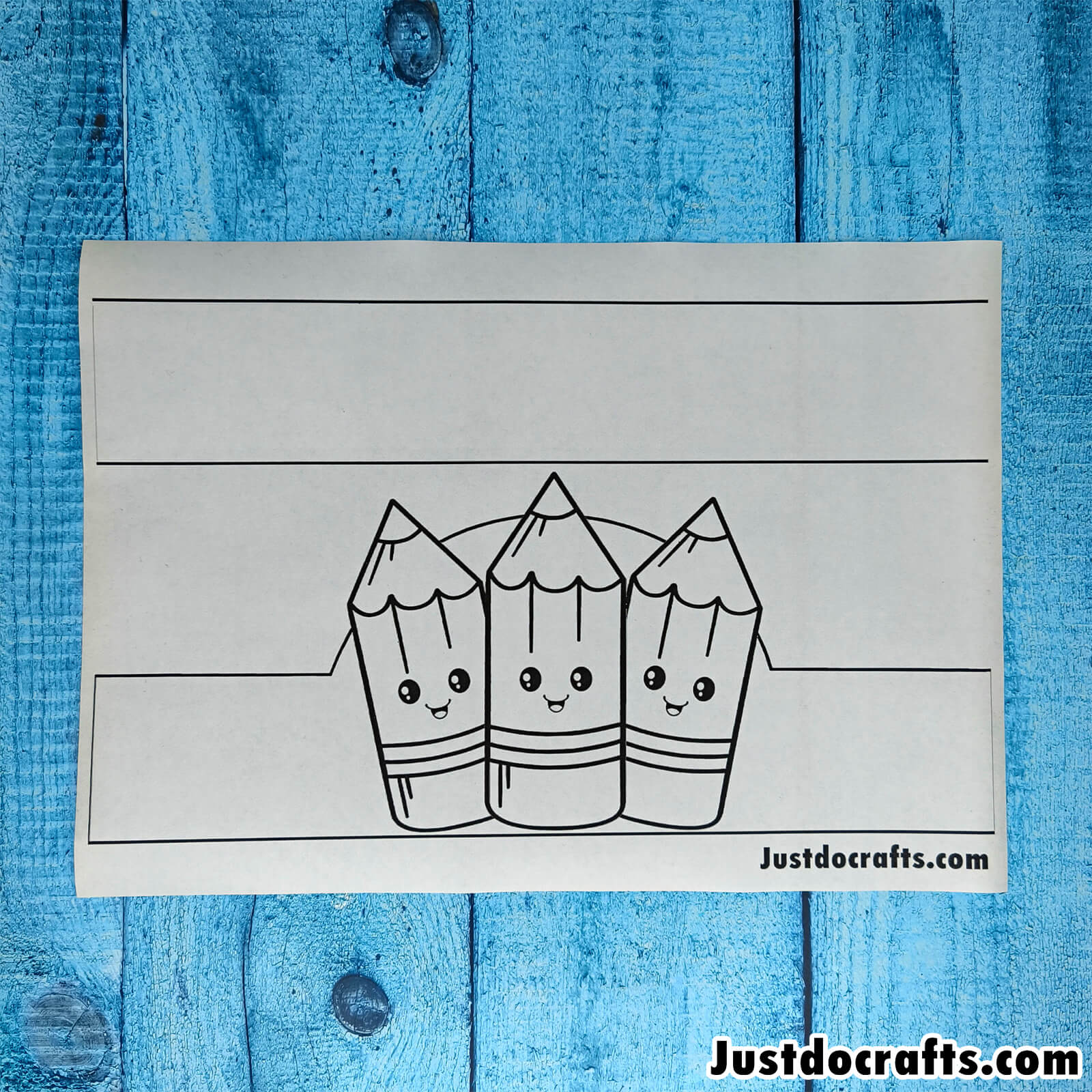 Pencil Paper Crown (Free PDF printable template) - Just Do Crafts