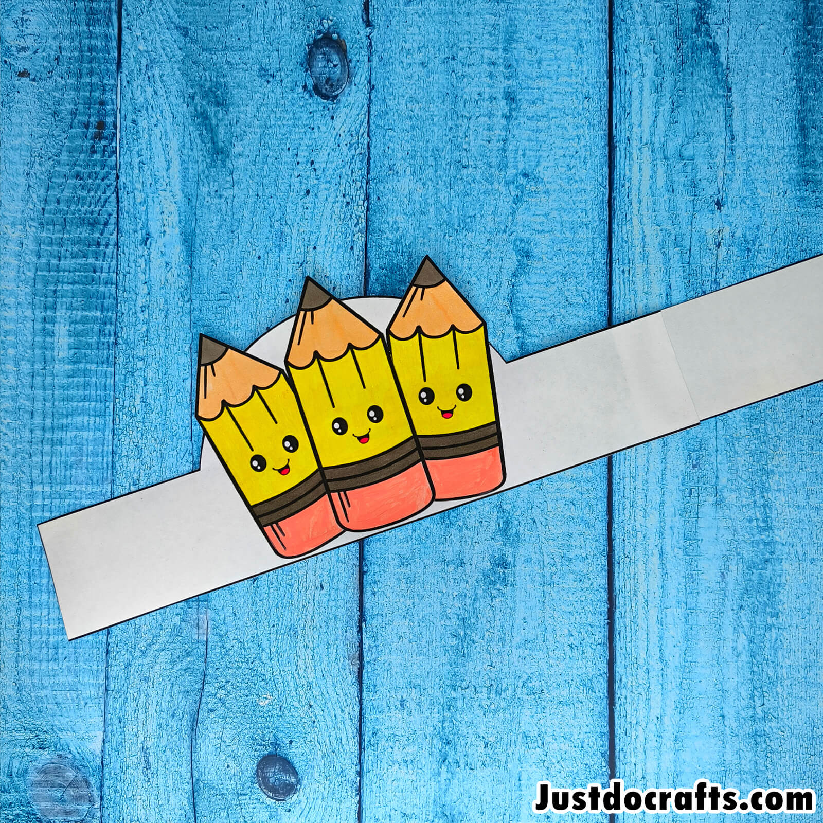Pencil Paper Crown (Free PDF printable template) - Just Do Crafts