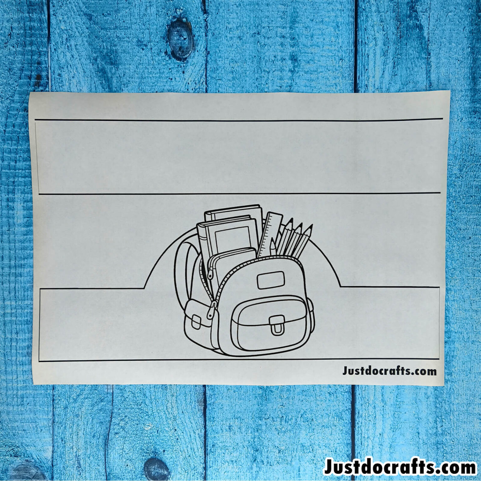 School Backpack Paper Crown (Free PDF printable template) - Just Do Crafts