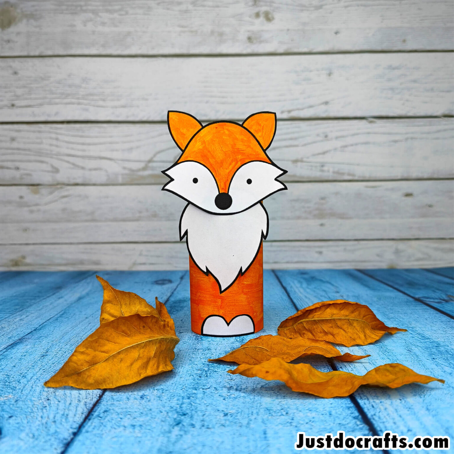 Toilet Paper Roll Fox Fall Leaf Craft (Free PDF printable template ...