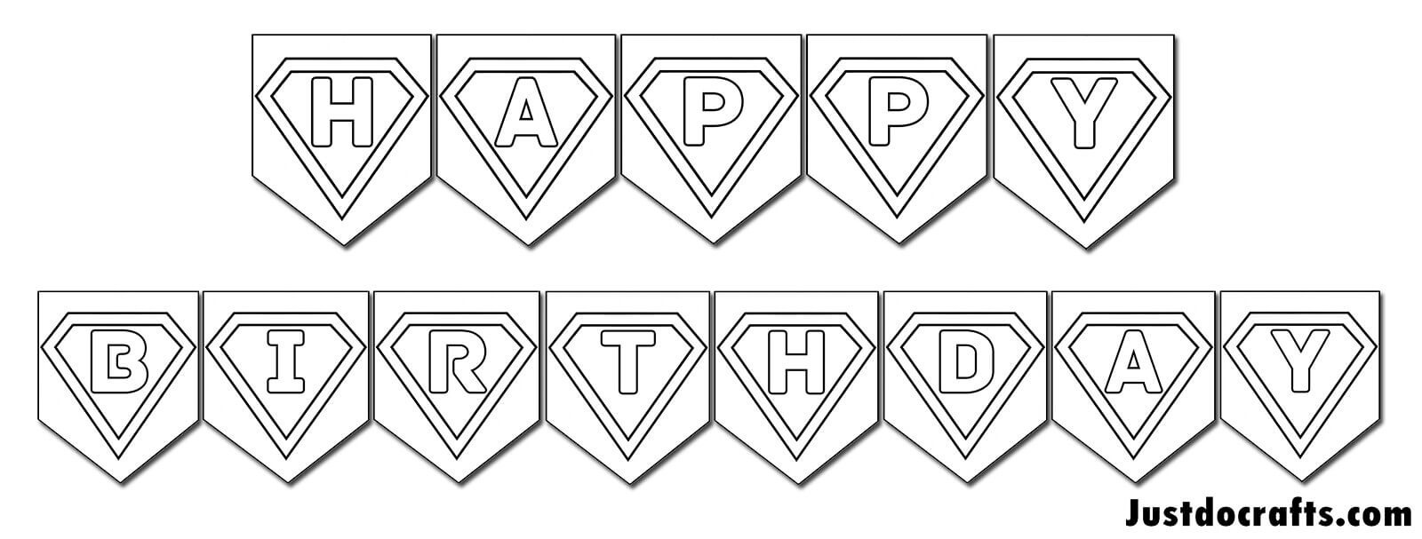 Superman Birthday Banner to Color (Free PDF printable template) - Just ...