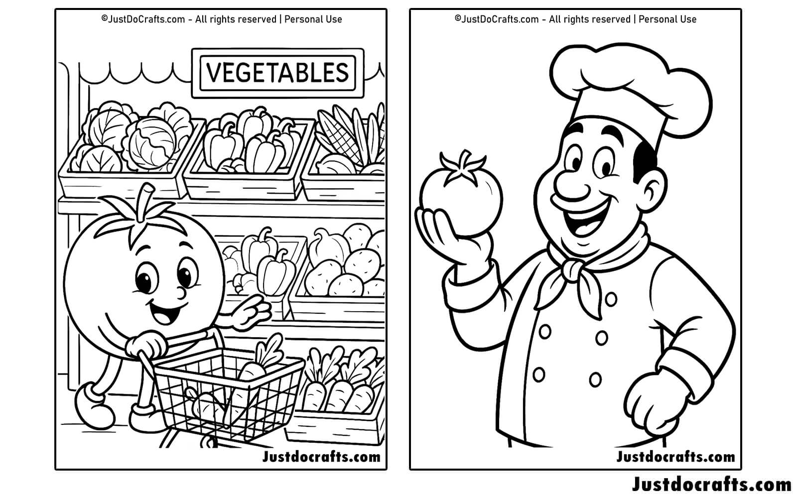 Tomato Coloring Pages (Free PDF printable) - Just Do Crafts