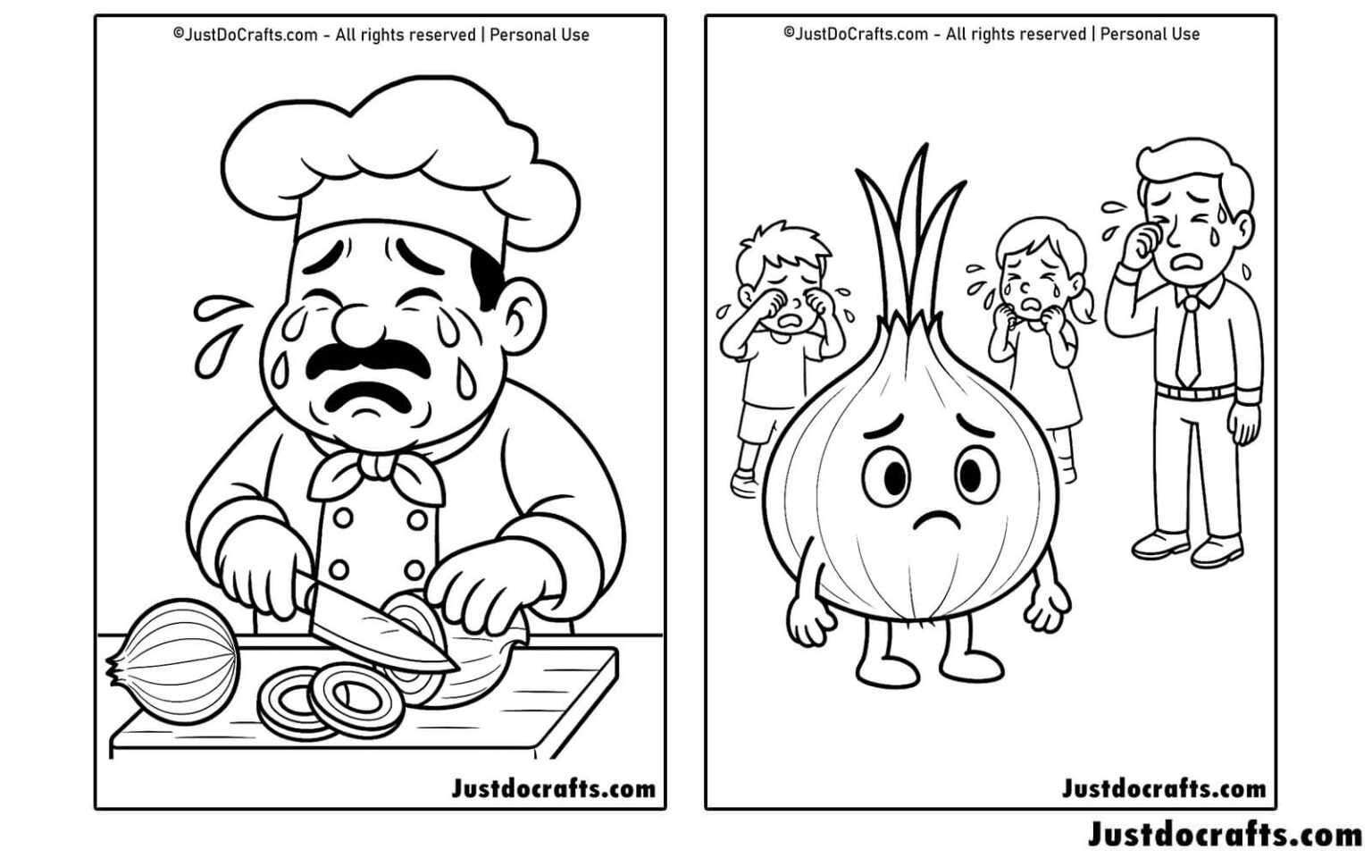 Onion Coloring Pages (Free PDF printable) - Just Do Crafts