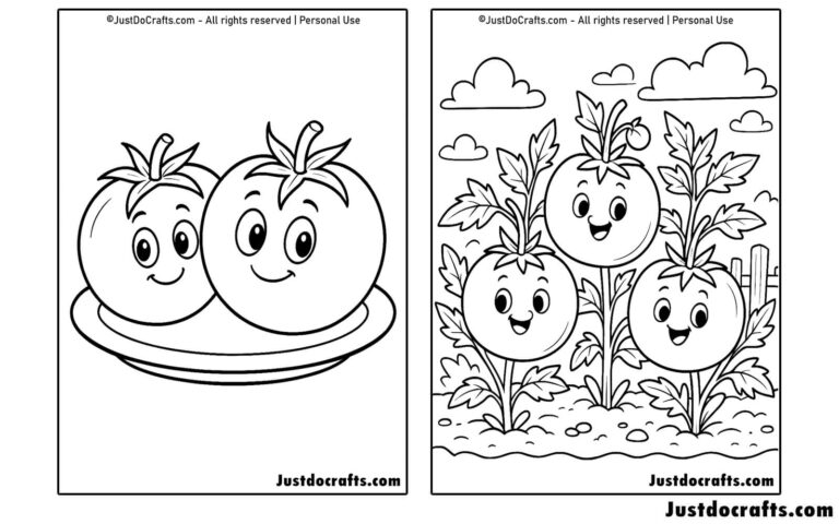 Tomato Coloring Pages (Free PDF printable) - Just Do Crafts