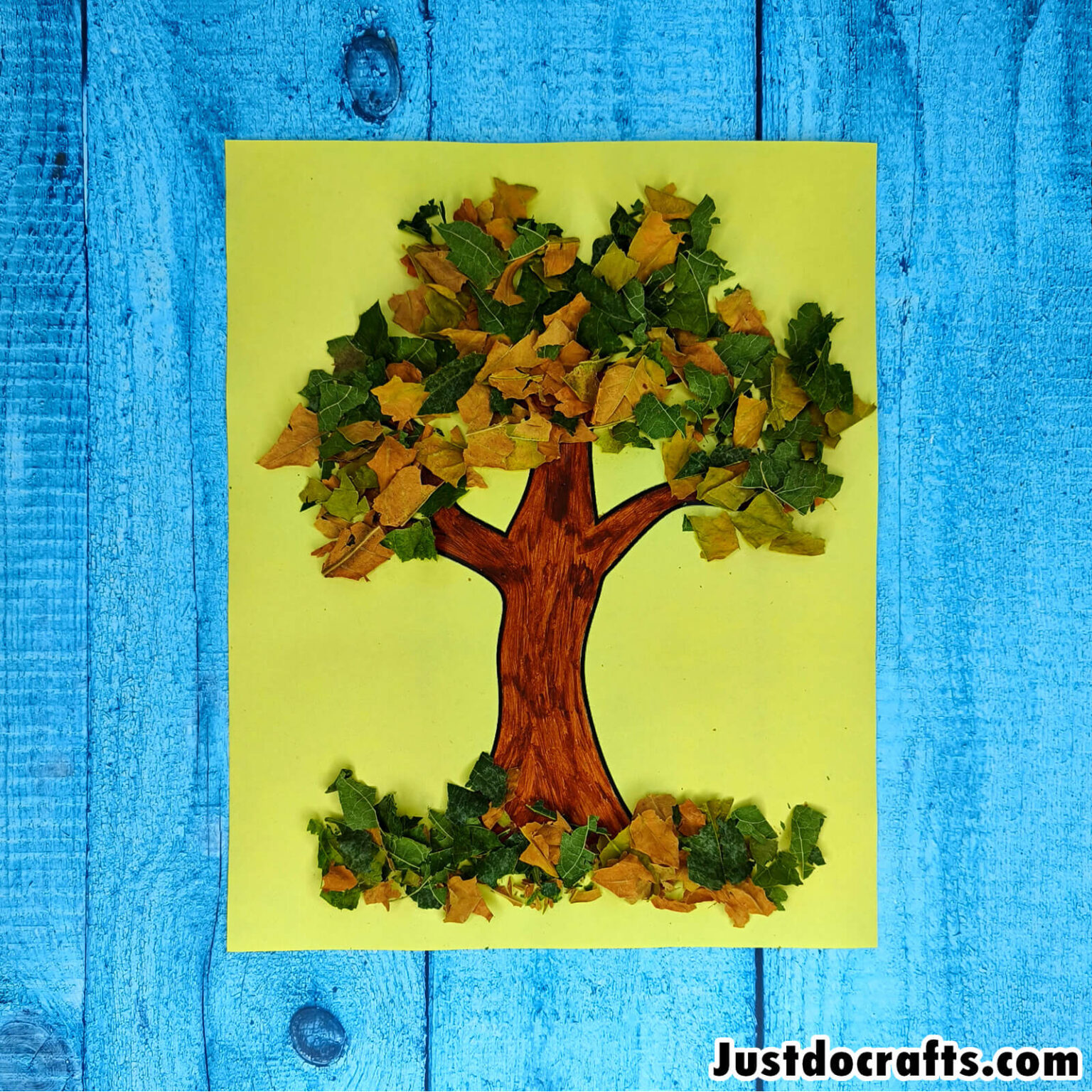 Autumn Tree Leaves Craft for kids (Free PDF printable template) - Just ...