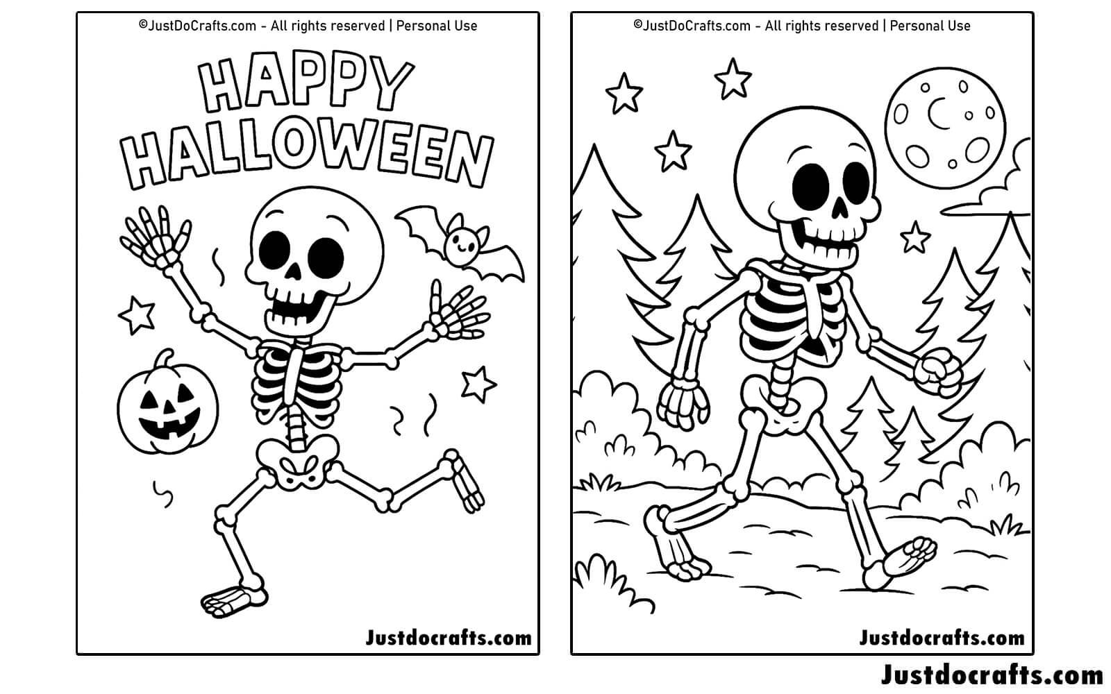 Skeleton Coloring Pages (Free PDF printable) - Just Do Crafts