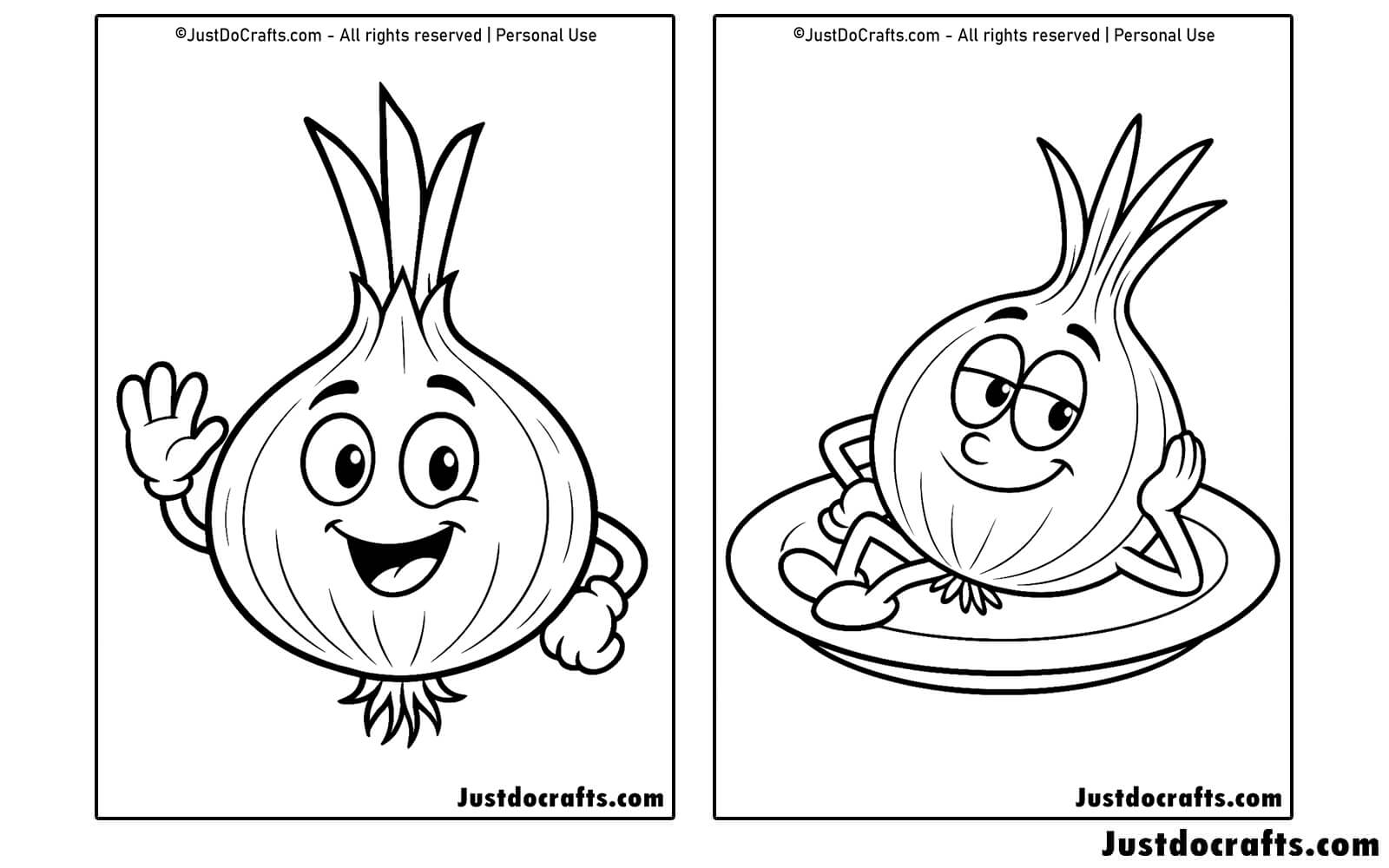Onion Coloring Pages (Free PDF printable) - Just Do Crafts