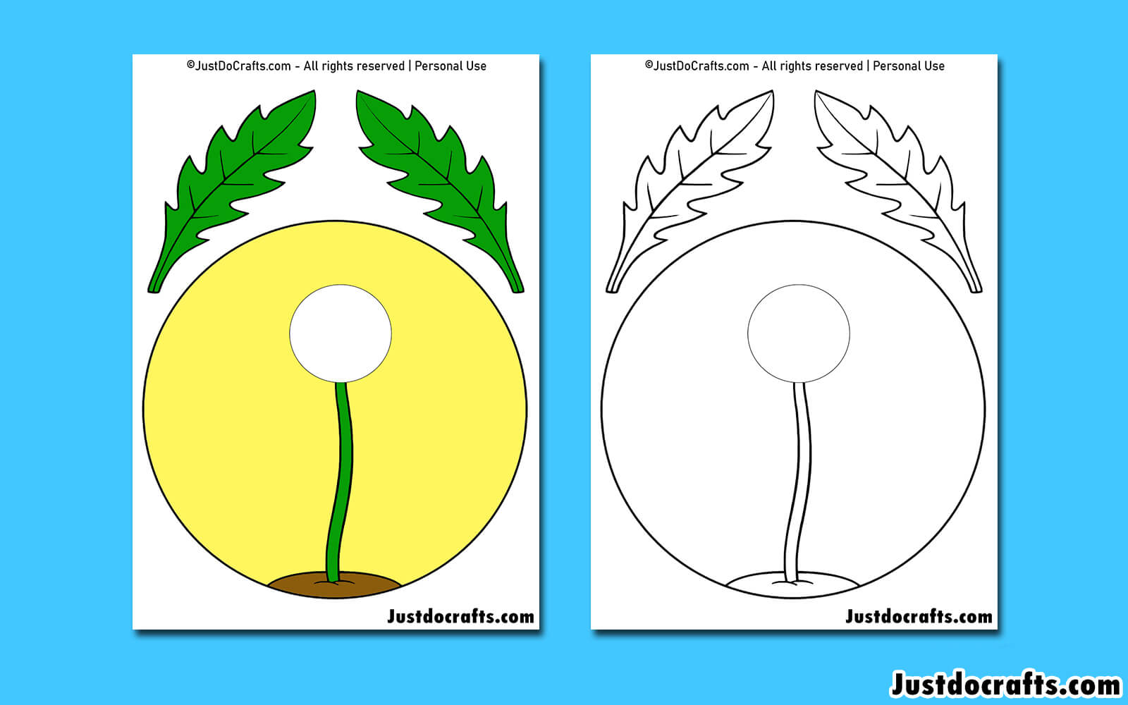 Dandelion Craft Using Cotton Buds (Free PDF printable template) - Just ...