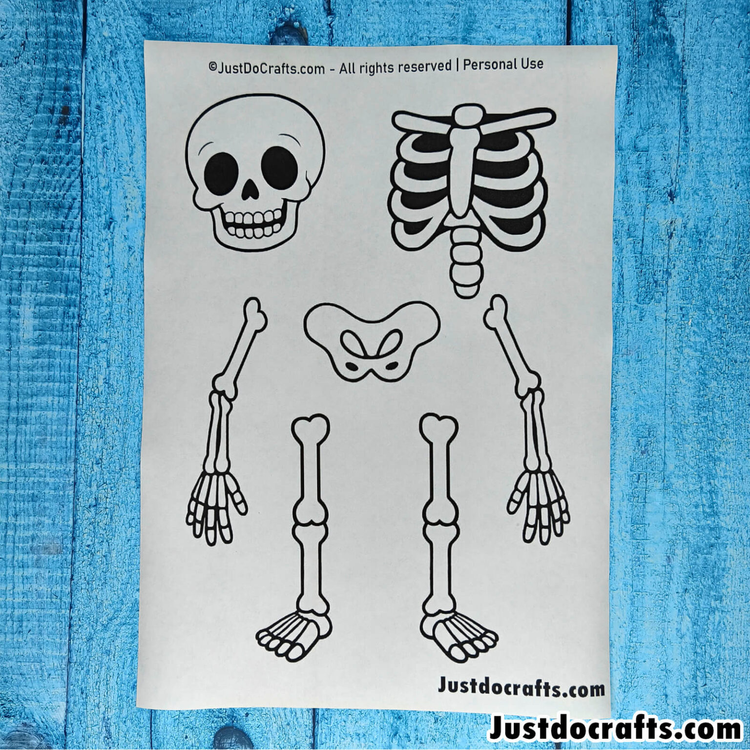 Easy Skeleton Halloween Craft for kids (Free PDF printable template ...