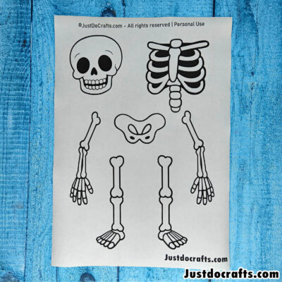 Easy Skeleton Halloween Craft for kids (Free PDF printable template ...