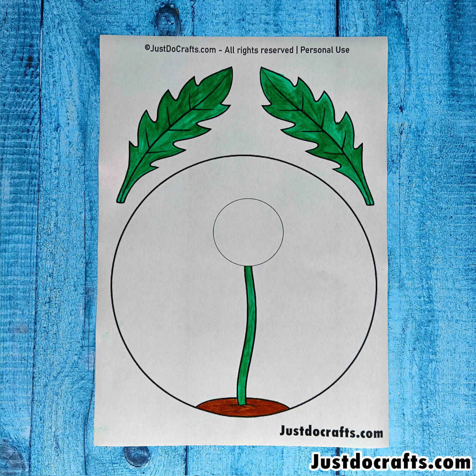 Dandelion Craft Using Cotton Buds (Free PDF printable template) - Just ...